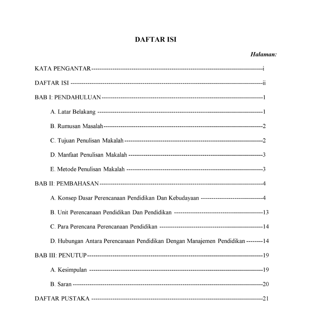 Download 10+ Contoh Daftar Isi Makalah Skripsi Laporan Proposal 2019